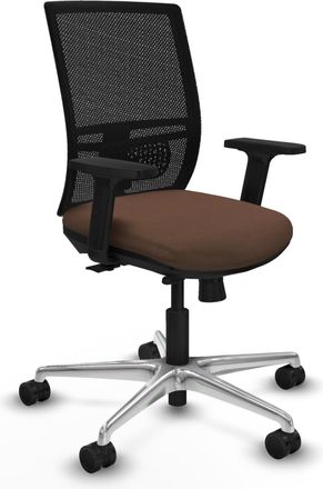 Piqueras y Crespo B&uuml;rostuhl mit 2D-Armen, h&ouml;henverstellbare Lendenwirbelst&uuml;tze, ausgestattet mit Synchron/Translack und Schneideschaum, mit Rollen von 65 mm, Nylon, Sch