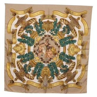 Herm&egrave;s Pre-owned Vintage Silk Scarf - Femme - Pre-owned - Beige - Taille: ONE Size