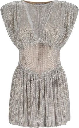 Giuseppe Di Morabito Femme, Robes, Gris, Taille: 34 FR Robe &Eacute;vas&eacute;e Orn&eacute;e de Cristaux