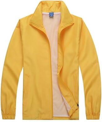 Generic Veste coupe-vent multifonction 2025 | Unisexe pour lextérieur/décontracté | Grands manteaux dhiver respirants pour homme, jaune, 4XL