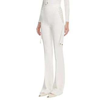 Elisabetta Franchi Femme, Pantalons, Blanc, Taille: 42 FR Wide Pantalons