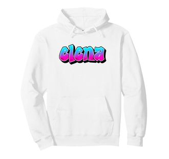 BDAZ Elena Graffiti Personalisierter Name Blau Rosa Frauen M&auml;dchen Pullover Hoodie
