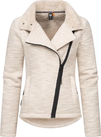 Ragwear Damen Sweatjacke Strickjacke mit Teddyfell-Futter Saskie Melange YOUMODO Taupe Gr. XXL