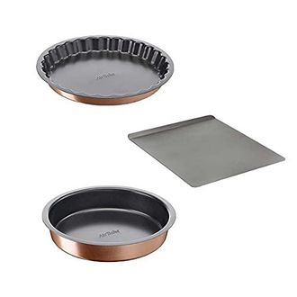 T-fal Airbake Moule &agrave; manqu&eacute; 23cm + Moule &agrave; cake carr&eacute; 23cm + Moule &agrave; tarte 27 cm, Cuisson parfaite, Rev&ecirc;tement antiadh&eacute;sif, Cuisson saine, Eco-responsable,