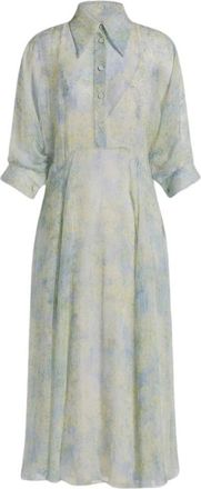 Alberta Ferretti Femme, Robes, Multicolore, Taille: 42 FR Robe chemise en mousseline de soie