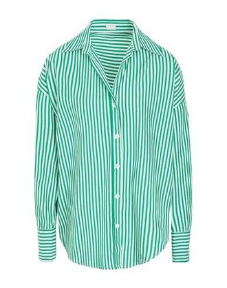 8 by YOOX STRIPED ORGANIC COTTON BOYFRIEND SHIRT