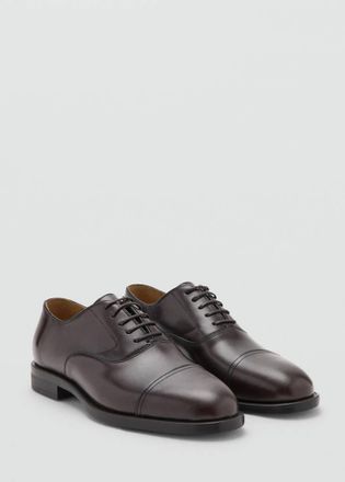 Mango Chaussures style richelieus cuir marron - Homme - 39 - MANGO MAN