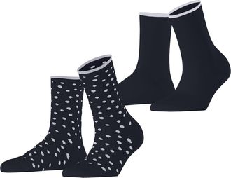 Esprit Damen Socken Sketched Dot Multipack W So Baumwolle gemustert 2 Paar, Blau Space Blue 6116, 39-42