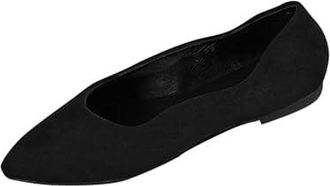 Generic Ballerines plates d&eacute;contract&eacute;es &agrave; bout pointu pour femme - Couleur unie - Classique - Tendance - L&eacute;g&egrave;res et confortables - &Agrave; enfiler - Pour le travail