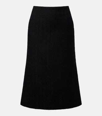 Alexander McQueen Jupe midi en tweed de laine et mohair