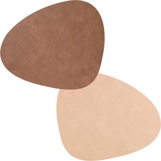 Lind DNA LindDNA Curve Tischset recyceltes Leder Nupo wendbar braun/Sand Größe: 37 x 44 cm, 981906