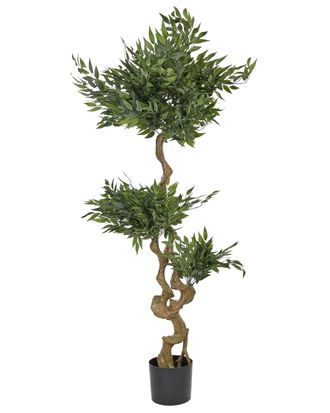 Beliani Kunstpflanze k&uuml;nstlicher Ruscus im Blumentopf gr&uuml;n 166 cm Ruscus Tree