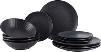 San Ignacio 12-teiliges Geschirrset, flacher Teller 26cm, tiefer Teller 20cm, Dessertteller 19cm Moods San Ignacio