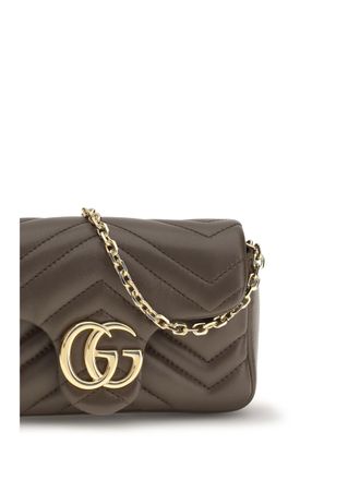 Gucci Womens Shoulder Bag Gg Marmont Toasted Leather Toasted-Toasted Calf Toasted/toasted