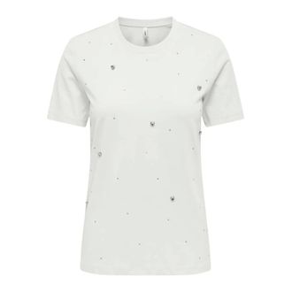 Only Only, Femme, Tops, Blanc, Taille: 40 FR Filizza Life S/S Stone Top Box JRS