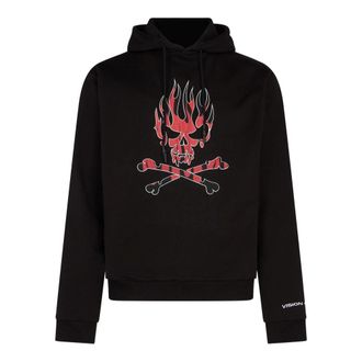 Vision Of Super Skull Print Leichter Hoodie Schwarz/Rot - - Sweatshirts & Hoodies - Herren - Schwarzk - L