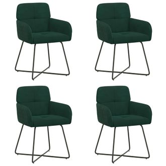 vidaXL Sedie Da Pranzo 4 Pz Velluto Verde Scuro 59 X 56,5 X 86 Cm Vidaxl