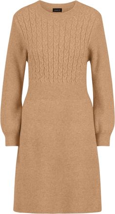 Apart Fashion APART Strickkleid mit Zopfmuster, Camel, 42