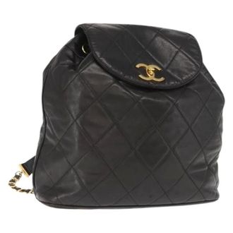 Chanel Sac &agrave; dos en cuir vintage Pre-owned - Femme - Pre-owned - Noir - Taille: ONE Size