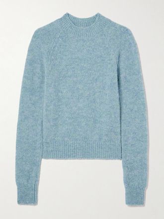 Dries Van Noten Pull En Alpaga M&eacute;lang&eacute; Bross&eacute; - Bleu