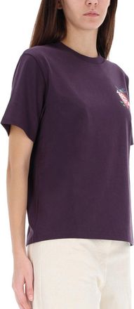 Casablanca Organic Cotton With Floral Print T-Shirt - Purple