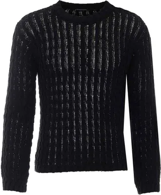 Ann Demeulemeester Pull Col Rond - Noir