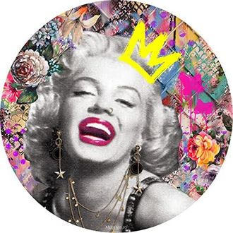Melli Mello American Icon Wallcircle 50er Jahre Stil mit Marilyn Monroe und Pop-Art Twist f&uuml;r Innenraum &Oslash;50 cm