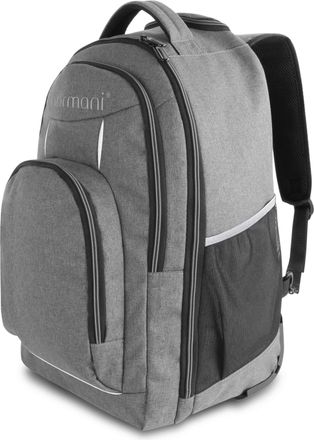 Normani Trolley-Rucksack Schulrucksack | Rucksack mit Rollen und Trolleygriff | Handgep&auml;ck 30 L Grau mit Reflektoren 30 Liter