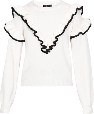 Faina Pullover Frauen wei&szlig;-schwarz