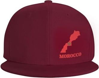 Generic Drapeau du Maroc Carte du Maroc Homme Femme Chapeaux Pare-Soleil L&egrave;g&eacute;re Casquette De Baseball Snapback Snapback Chapeau pour Sport Hip Pop Trucker