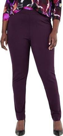 Ulla Popken Puntohose Sienna, Schmale Passform, Elastischer Bund Pantalon, Raisin foncé, 45W x 32L Femmes