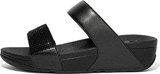 FitFlop Femme Lulu Crystal Embellished Slides Sandale cale, Tout Noir, 41 EU