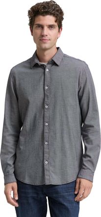 Tom Tailor Herren 1047336 Slim Fit Hemd mit Stretch, 38510-Navy Squared Structure, XL