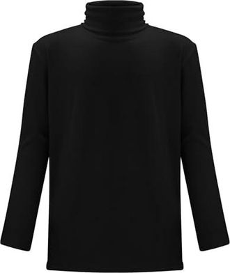 Generic Haut à col montant pour homme - Col roulé - Manches longues - Pull décontracté en coton léger - Couche de base dhiver chaude, Tops noirs à col montant