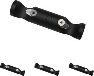 Gardinia Deckentr&auml;ger Adapter f&uuml;r Gardinenstangen, 2-l&auml;ufig, Offen, Alle Montage-Teile inklusive, Serie Chicago, &Oslash; 20 mm, Metall, Schwarz-matt (Packung mit 4)