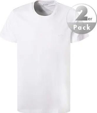 HUGO BOSS Herren T-Shirts wei&szlig; Baumwolle unifarben