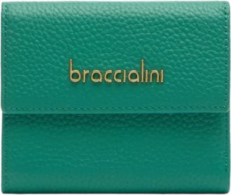 Braccialini Femme, Accessoires, Vert, Taille: ONE Size Petit portefeuille en cuir