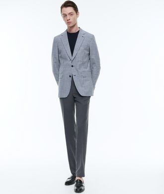 Fursac Veste en laine, coton et lin Vichy - Taille 46 - Homme