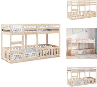 vidaXL Lit superpos&eacute; 90x200 cm Bois de pin massif - Cadre De Lit Superpos&eacute; - Cadres De Lit Superpos&eacute; - Cadre De Lit Superpos&eacute; Bas - Cadre De Lit Superpos&eacute;