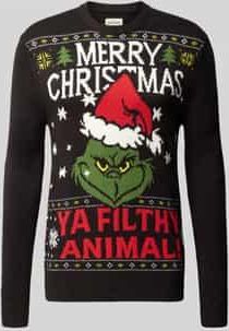 Montego Regular Fit Strickpullover mit Motiv-Stitching Modell GRINCH