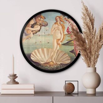 Wall-Art Barock Gem&auml;lde Botticelli Poster Rund Geburt von Venus Aphrodite Bilder Wohnzimmer modern