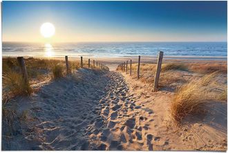 Reinders Poster, Weg durch die Dünen, Schlafzimmer, Poster, Wanddeko, Room Decor, 150 gr. glänzend Bilderdruckpapier, Beige, 61x91,5cm