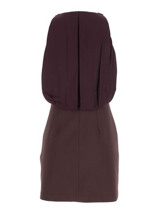 Elisabetta Franchi Womens Bordeaux Sleeveless Dress With Chain Decoration Polyester
