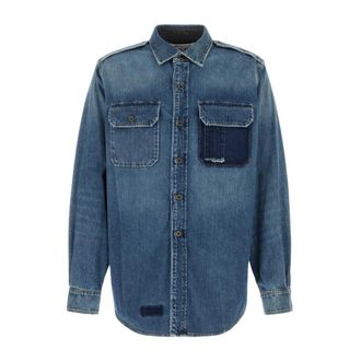 Maison Margiela Lang&auml;rmeliges Hemd - - Shirts - Herren - Blau - L