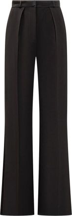 Elisabetta Franchi Femme, Pantalons, Noir, Taille: 44 FR Pantalon en cr&ecirc;pe l&eacute;ger avec d&eacute;tails smoking