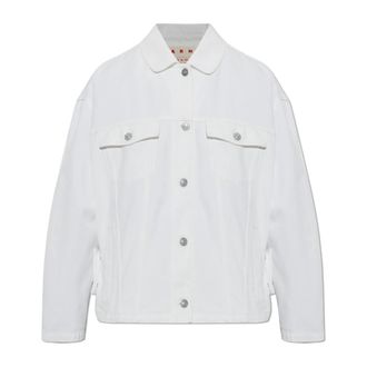 Marni Denimjacke mit abnehmbarem G&uuml;rtel - - Jackets - Damen - Wei&szlig; - XS