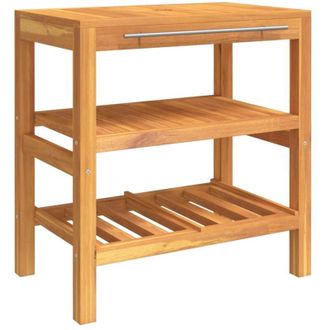 vidaXL Waschtisch mit 2 Ablagen 74x45x75 cm Massivholz - Vidaxl