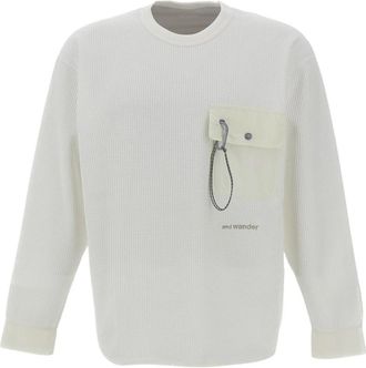 And Wander Rundhals-Strickpullover - - Knitwear - Herren - Wei&szlig; - M