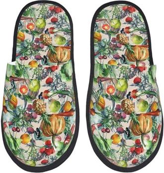 Generic Pantoufle Maison Impression V&eacute;g&eacute;talienne Chaudes Pantoufles Antid&eacute;rapantes Hiver Pantoufles Doux Chaussons Maison Pour Salon Maison H&ocirc;tels L