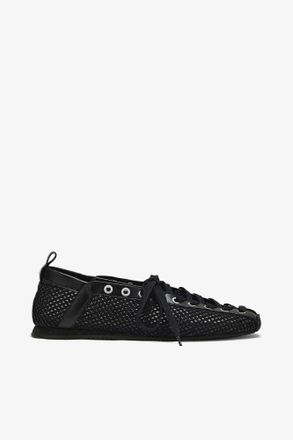 Ganni Sporty Ballerina en maille noire - Taille 36 Noir - Pour Femme